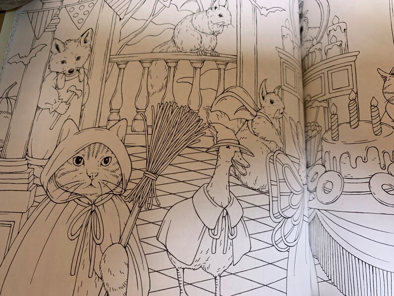 Symphony of Cute Animals Japanese Coloring Book | Etsy
