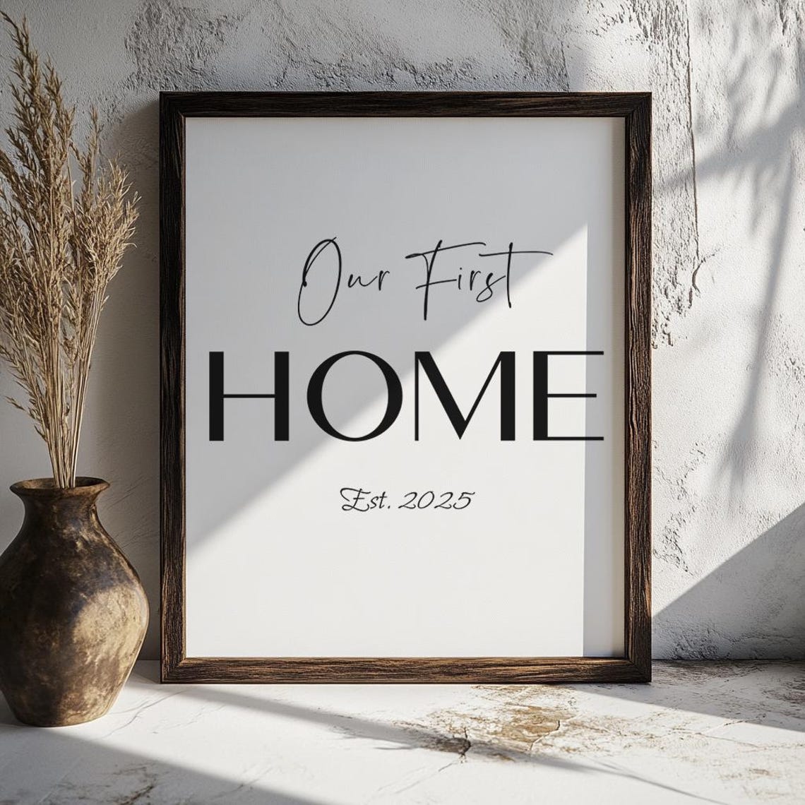 Our First Home Wall Art First House Sign, Est Years 2022 to 2025, Home ...