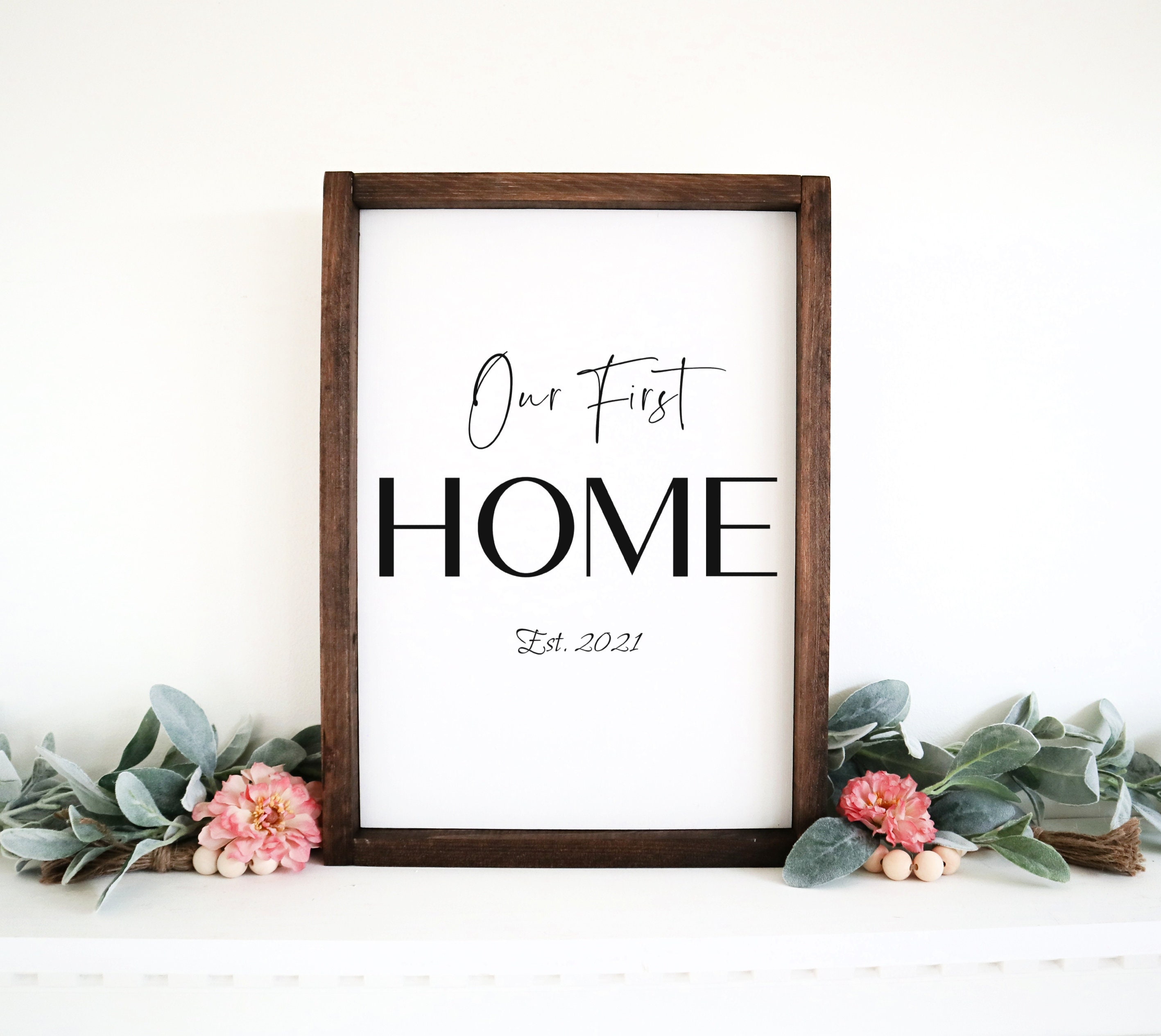 Our First Home Wall Art Est 2021 First House Sign Home - Etsy