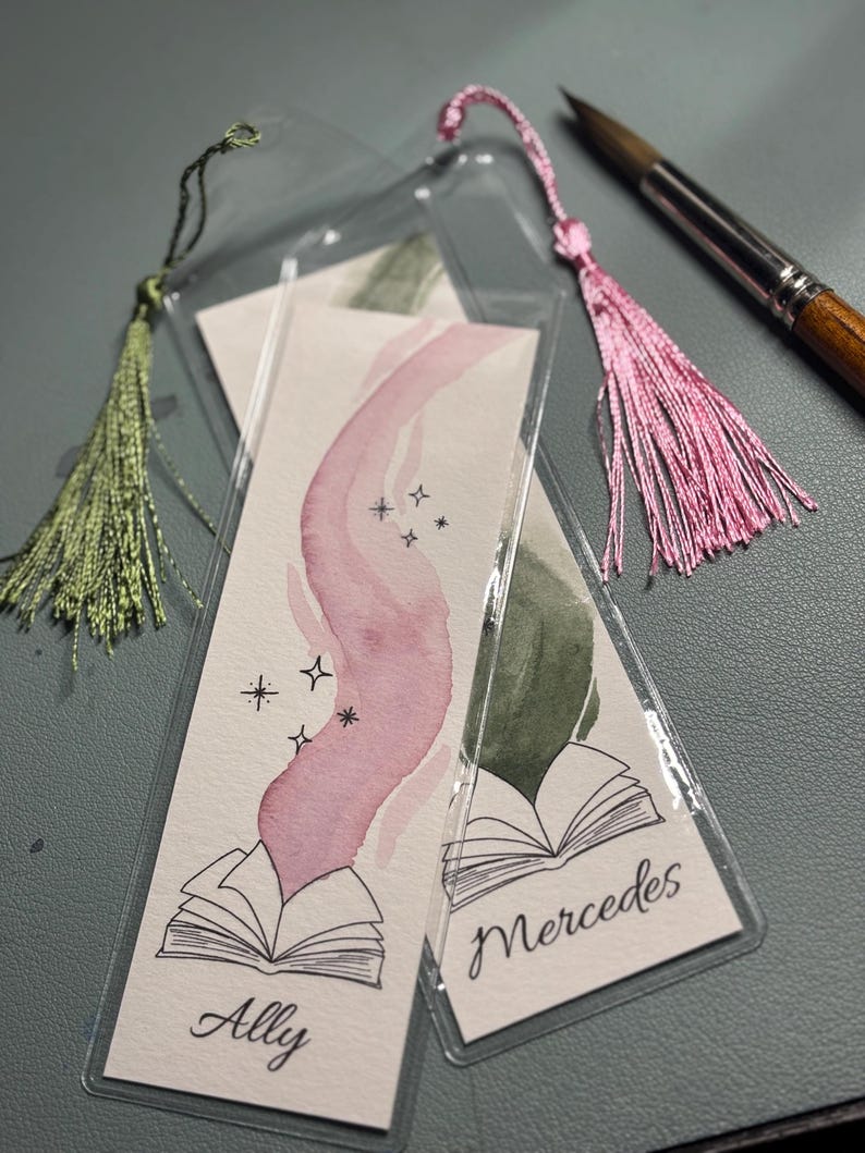 Personalized Watercolor Bookmark - Etsy