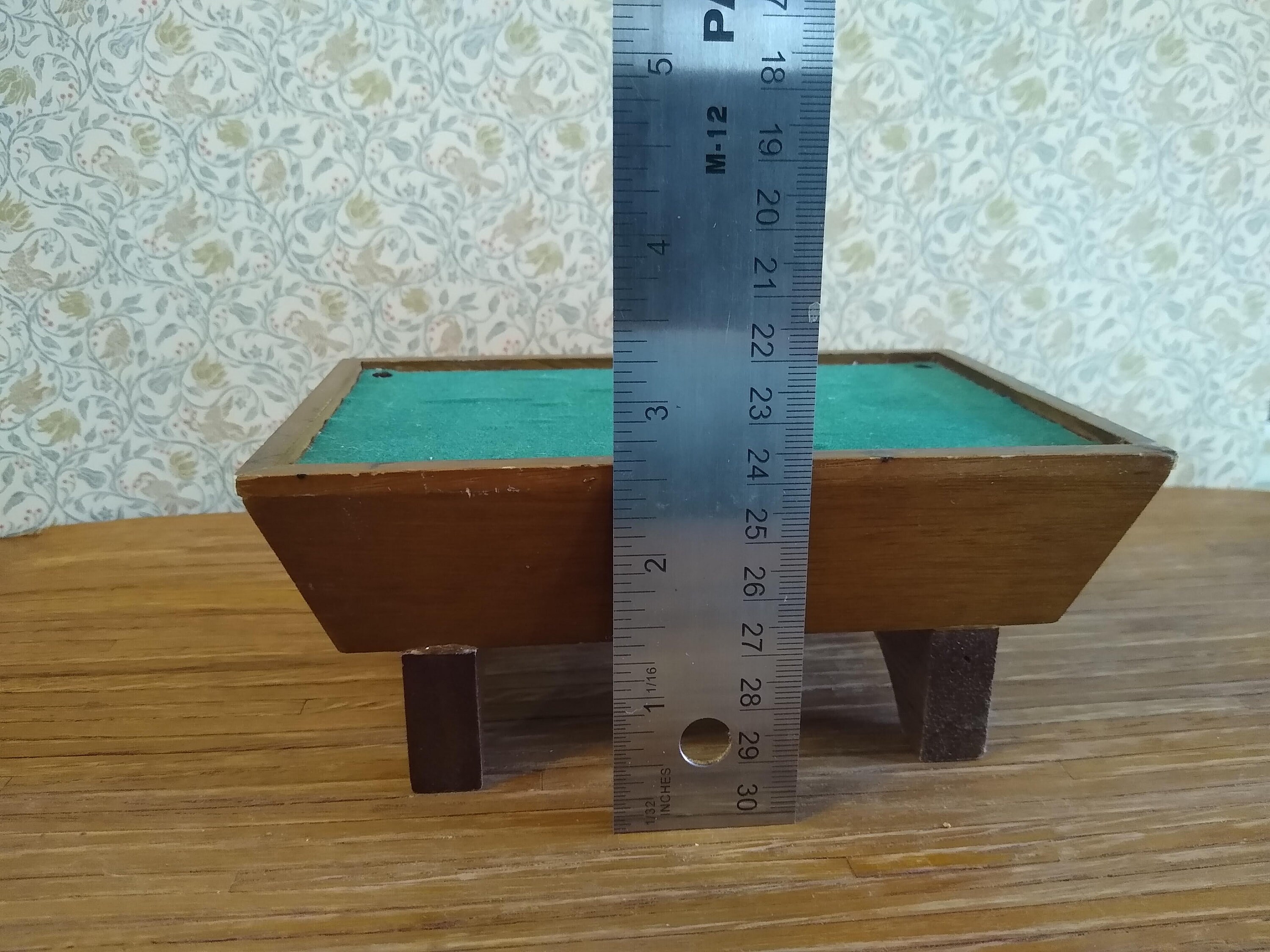 Solid Wood Vintage Dollhouse Pool Table With Chairs - Etsy