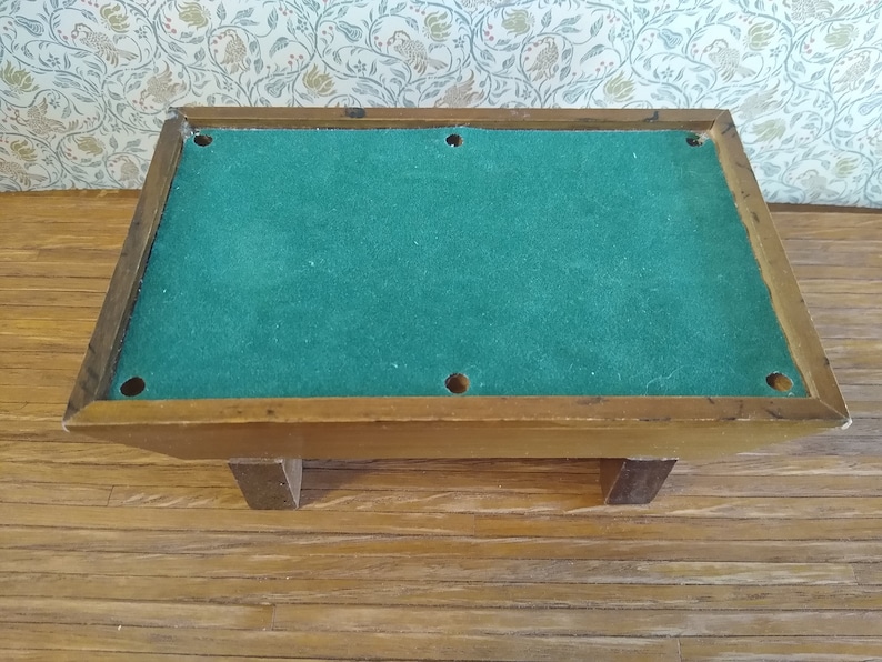Solid Wood Vintage Dollhouse Pool Table With Chairs - Etsy