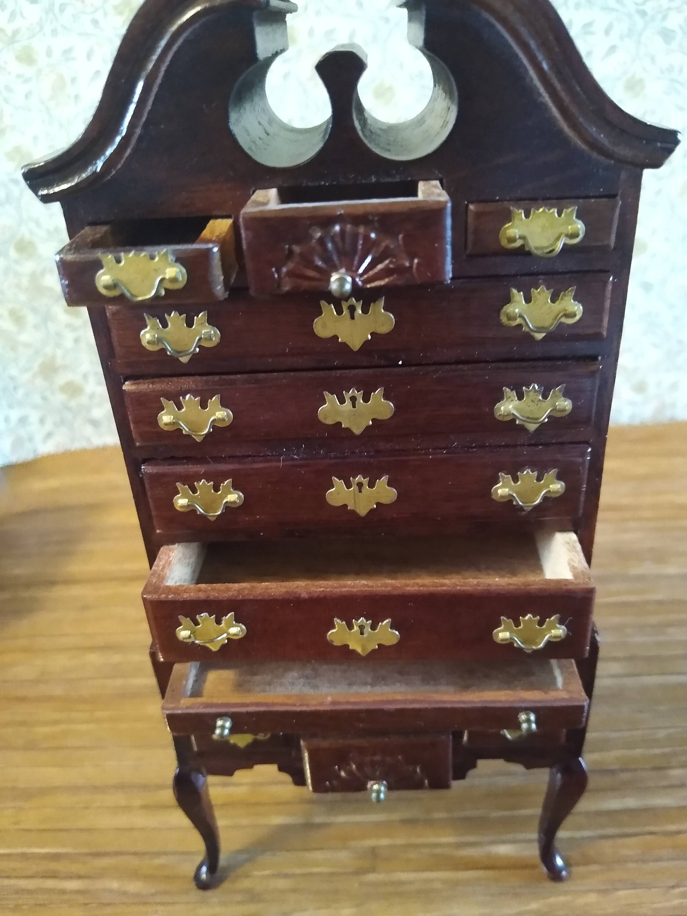 Cherry Finish Miniature Highboy Chest RARE Vintage Piece - Etsy