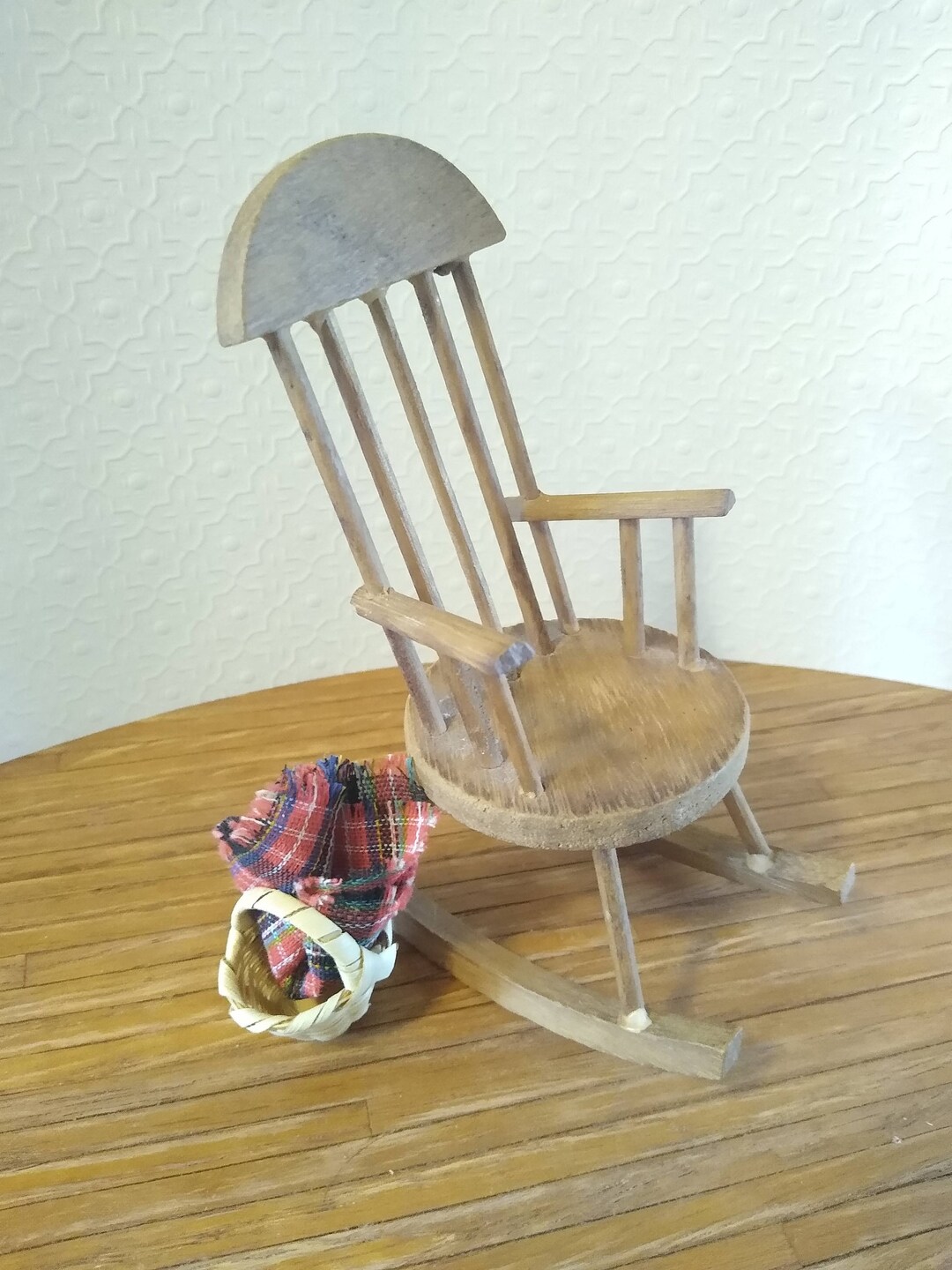 Vintage Rounded Back Miniature Rocking Chair - Etsy