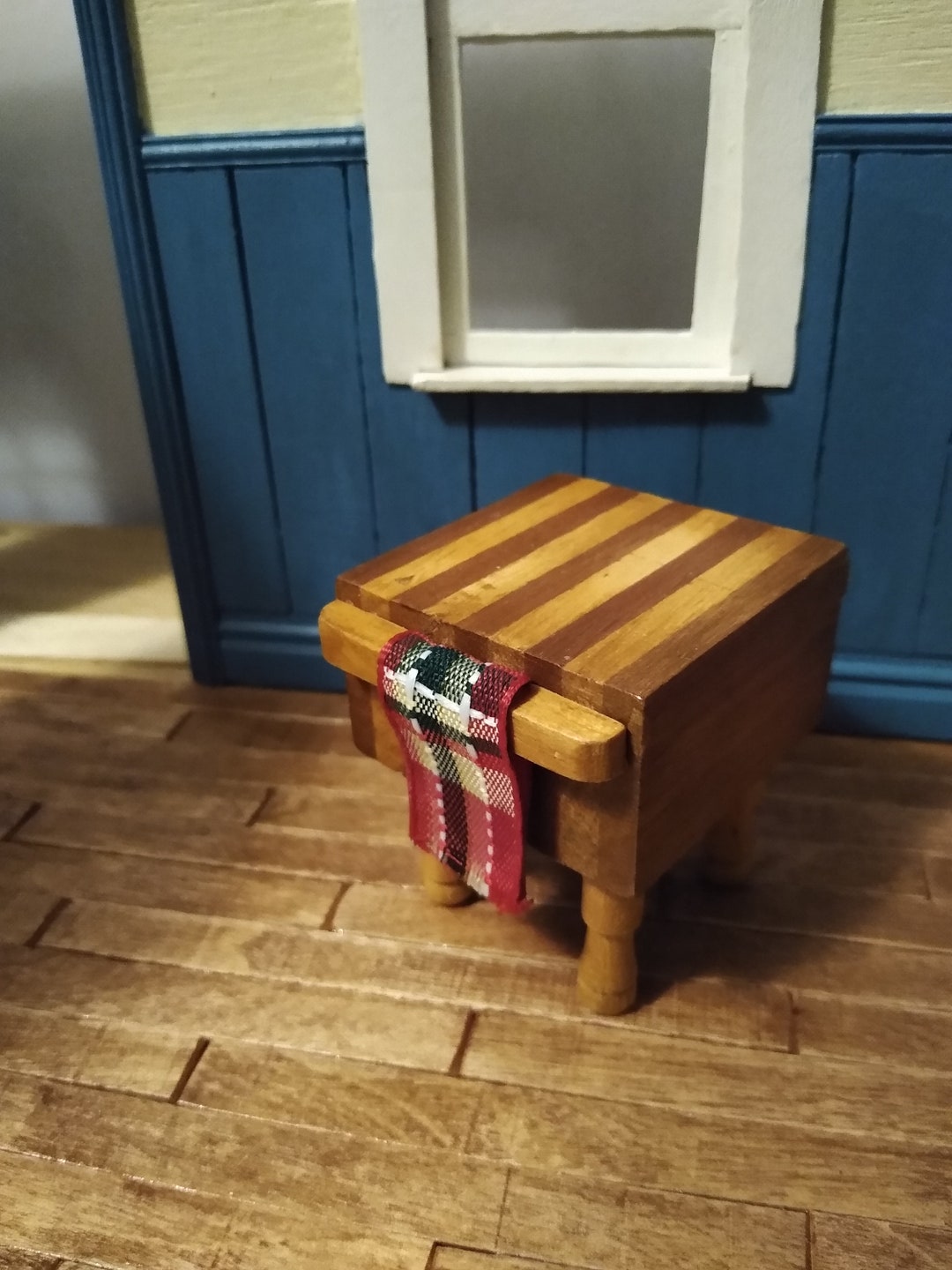 Vintage Dollhouse Miniature Solid Wood Butcher Block - Etsy