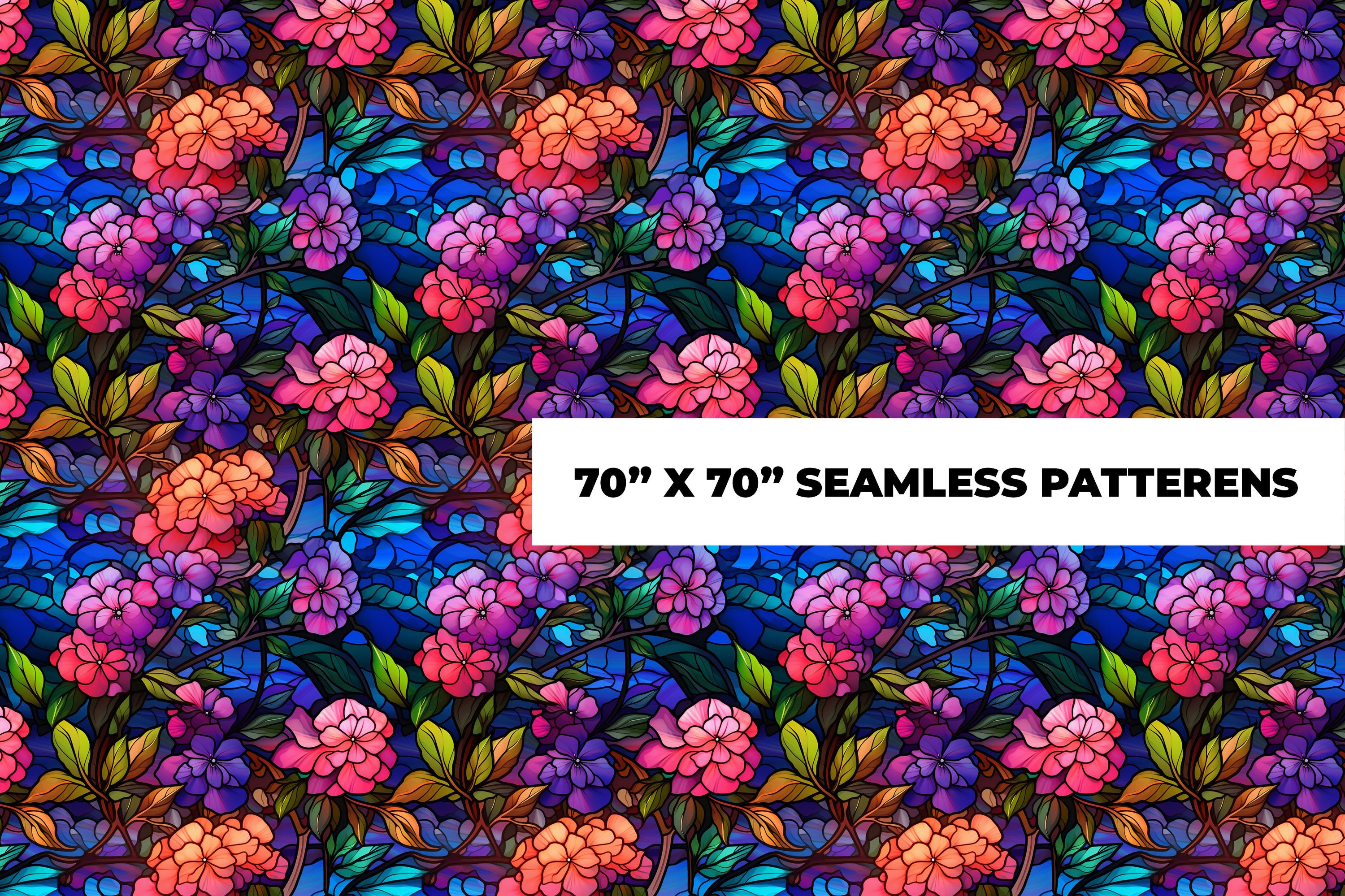 24 Best Stained Glass Window, Seamless Pattern Bundle Digital ...