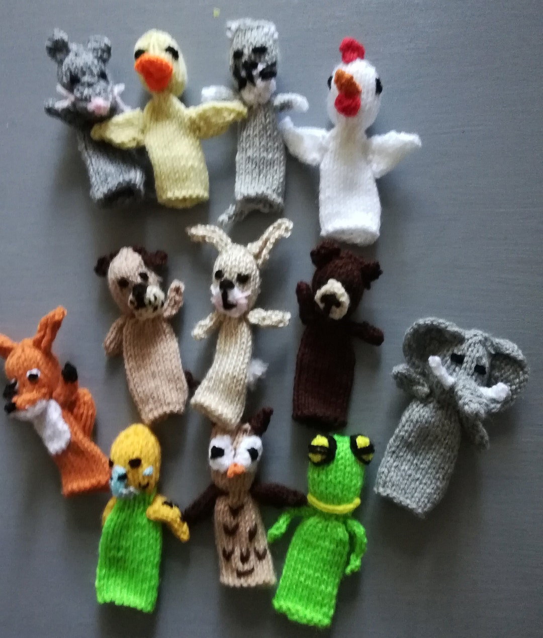 Hand Knitted Animal Finger Puppets: Safe Childs Play - Etsy