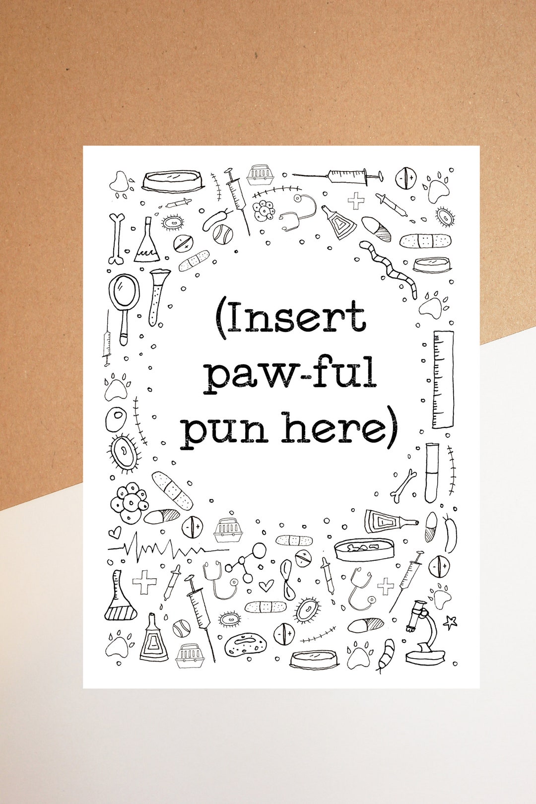 Humorous Vet Pun/funny Veterinary/teacher Thank You Card/a-level/gcse ...