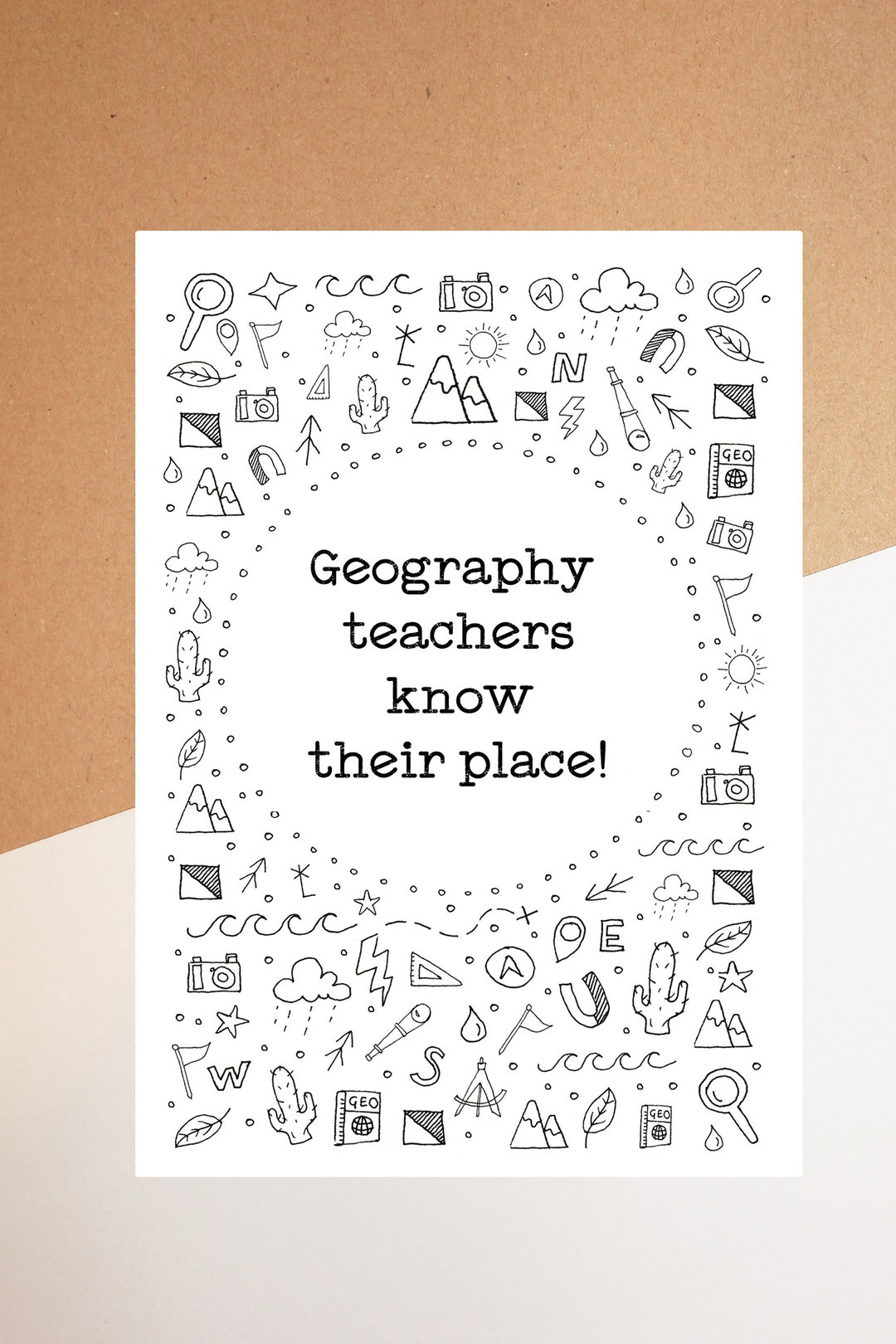 Humorous Geography Pun/funny Geography/teacher Thank You Card/a-level ...