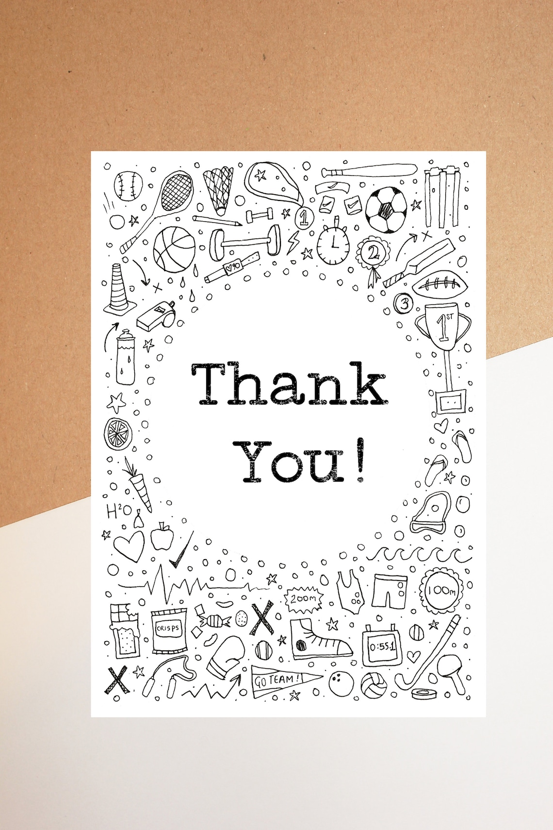 Personalisable P.E Sports teacher thank you card/School thank | Etsy