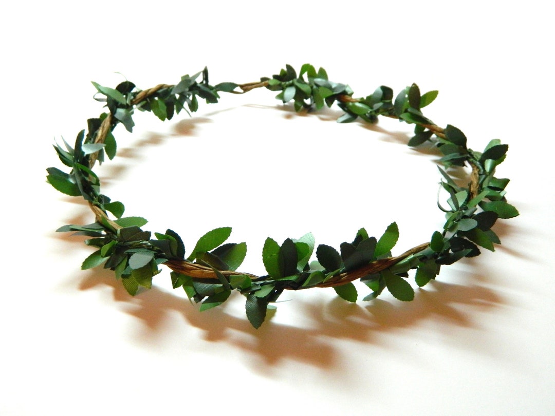 Greenery Crown Headpiece Sage Boho Wedding Greek Goddess Tiara Boxwood ...