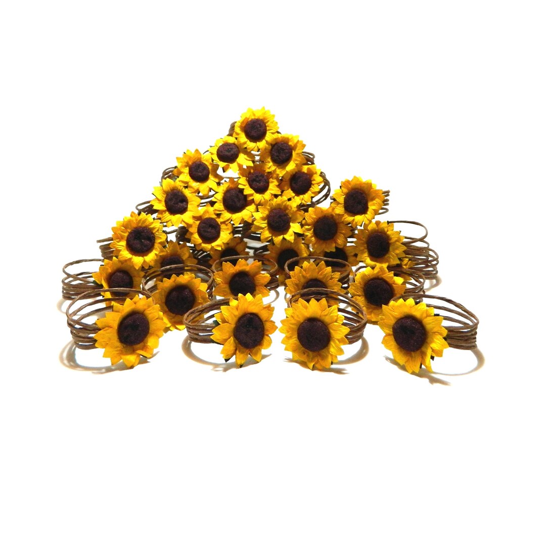 Rustic Sunflower Napkin Ring: Wedding, Shower, Party Table Decor - Etsy