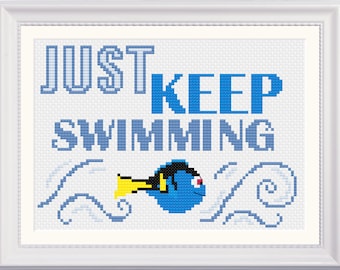 Finding Dory just Keep Swimming cross Stitch PATTERN DOWNLOAD - Etsy