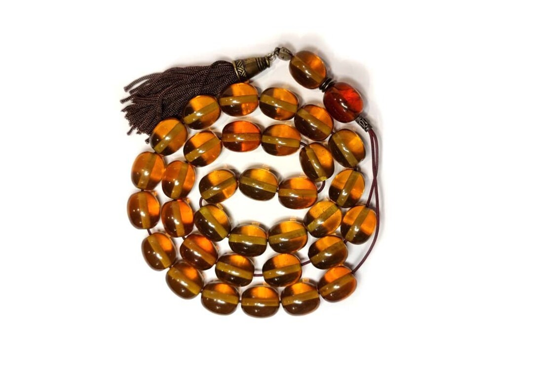 Collectible Komboloi, Vintage Yellow Mastic Worry Beads - Etsy