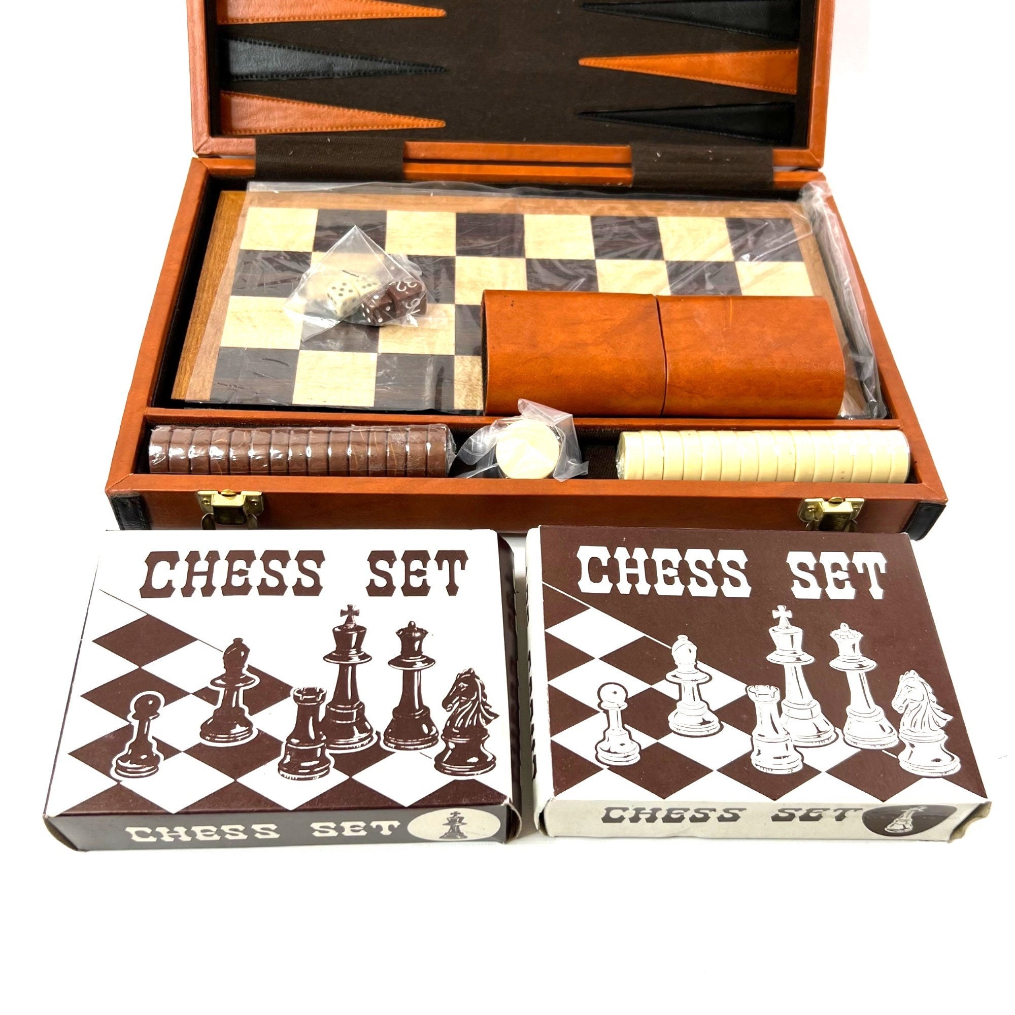 Vintage Fred Roberts Travel Chess Checkers Backgammon | Etsy