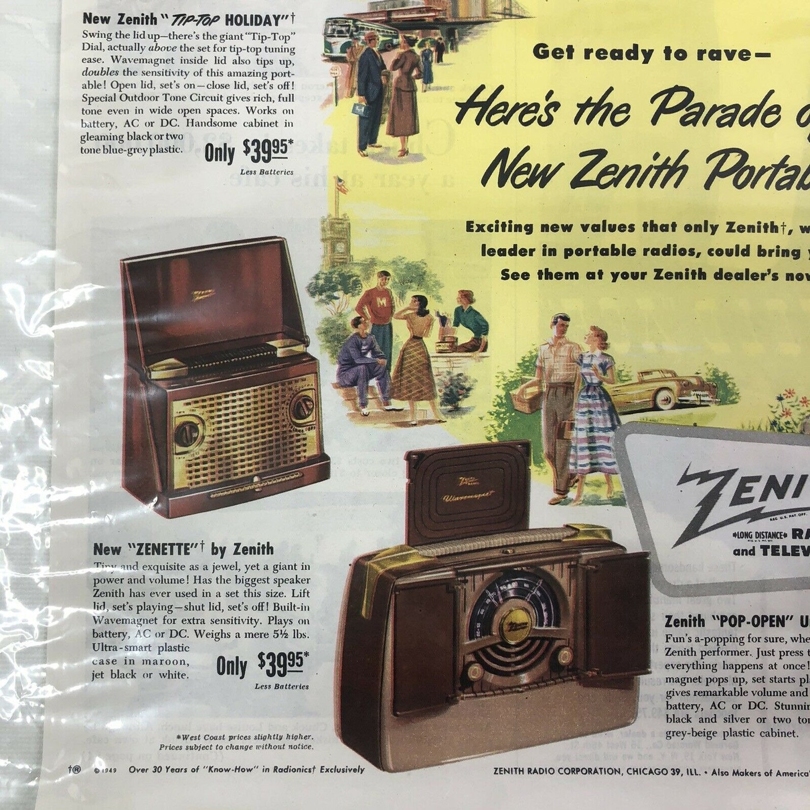 Zenith Radio Magazine Ad 1949 Full Color Print Advertisement | Etsy