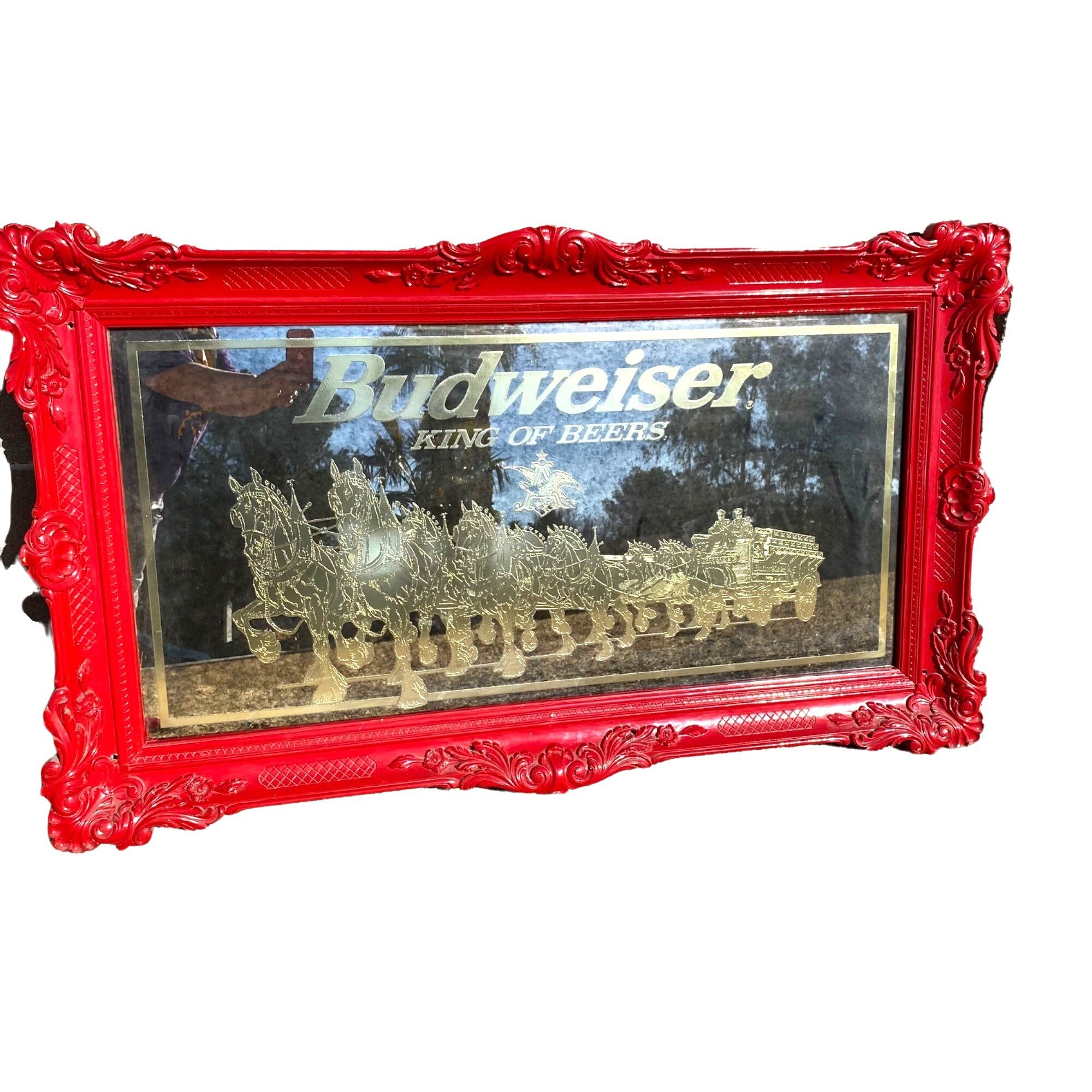 Vintage Budweiser Clydesdale Bar Mirror Sign 58 Smoked - Etsy