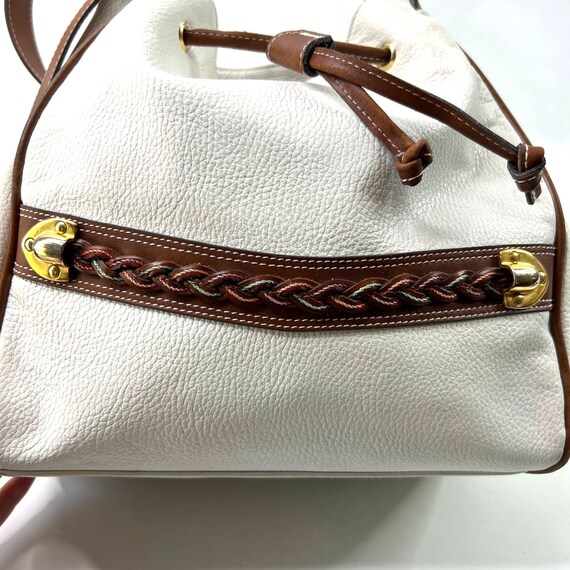 Francesco Biasia White Leather Bucket Purse Shoulder … - Gem