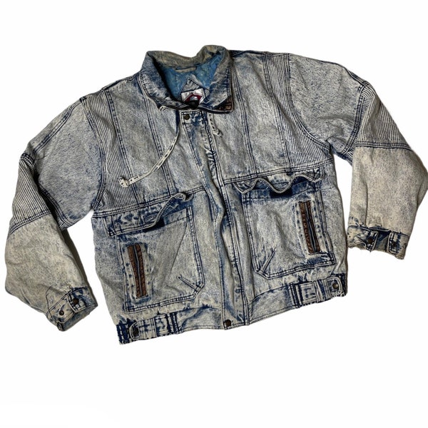 Acid Wash Denim Jacket - Etsy