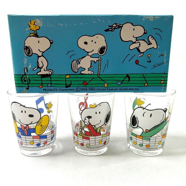 Snoopy Glass - Etsy