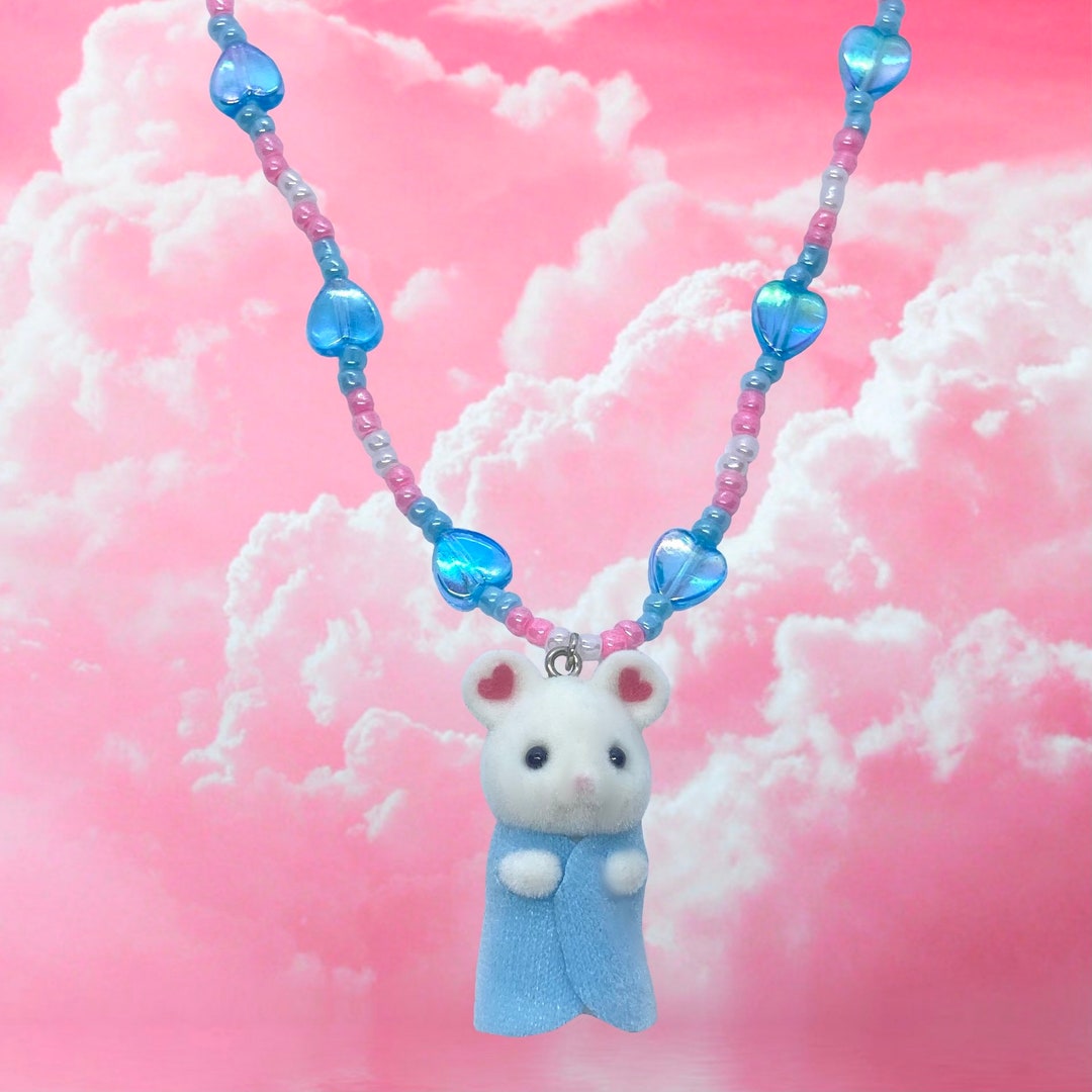 Sylvanian Families Mouse Trans Flag Beaded Necklace adjustable - Etsy