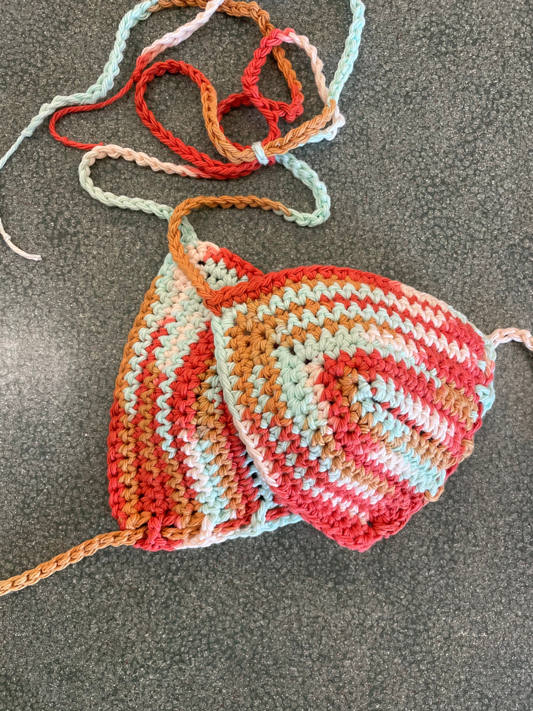 100% Cotton Sunset Crochet String Bikini Top - Etsy