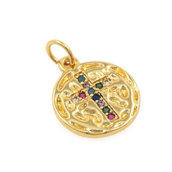 Round Cross Pendant - Etsy