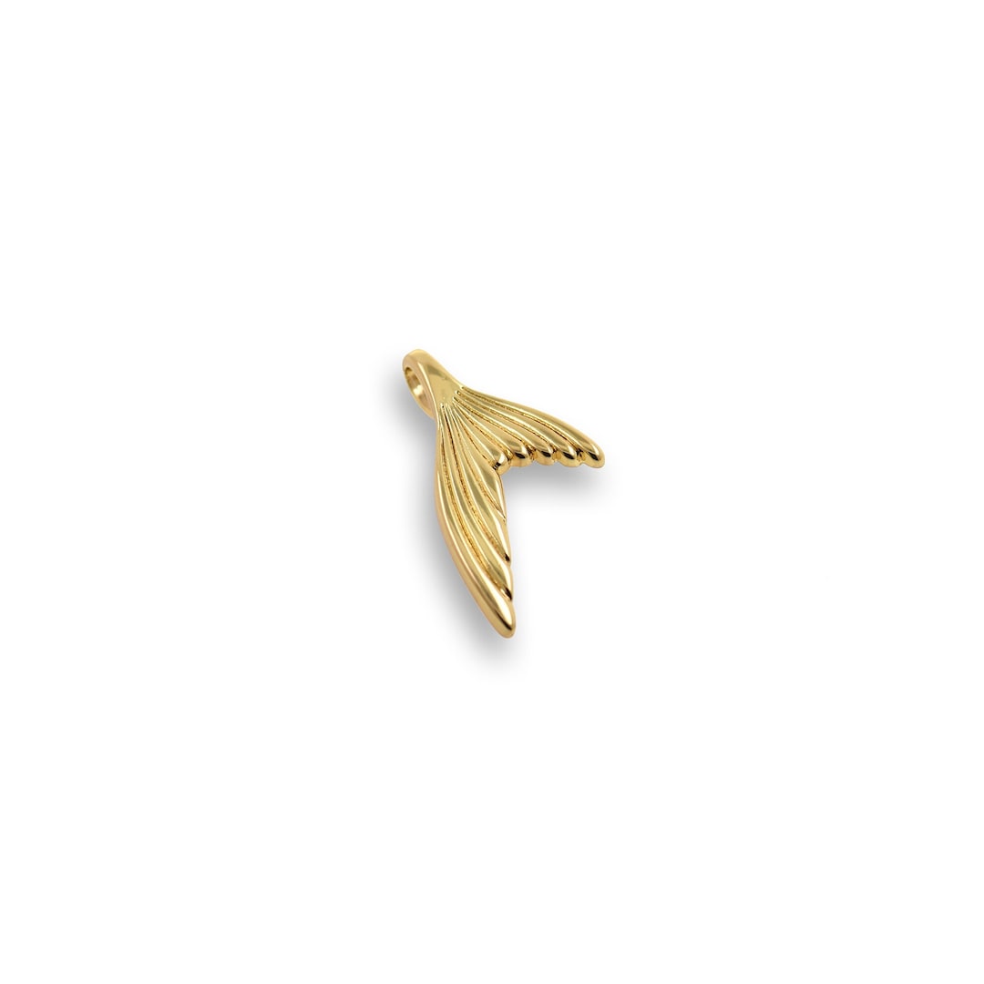 Tail Pendant, 18K Gold Filled Fish Tail Pendant, Tail Charm, Sea Life ...