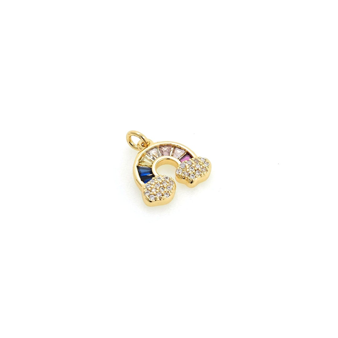 Micropavé CZ Rainbow Pendant, 18K Gold Filled Rainbow Necklace, Cloud ...