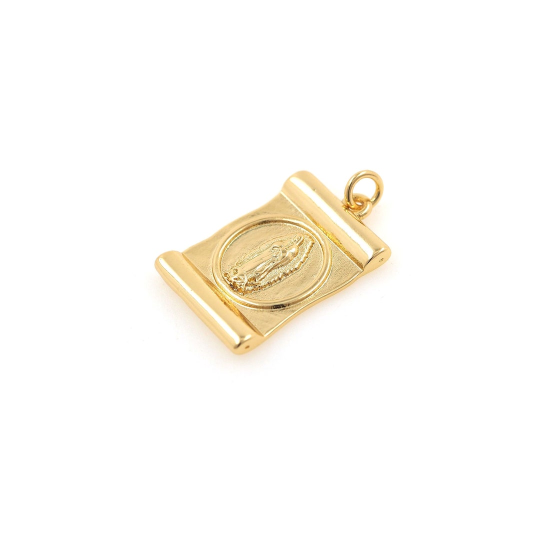 18K Gold Filled Rectangle Religious Pendant, Jesus Charm, Jesus ...