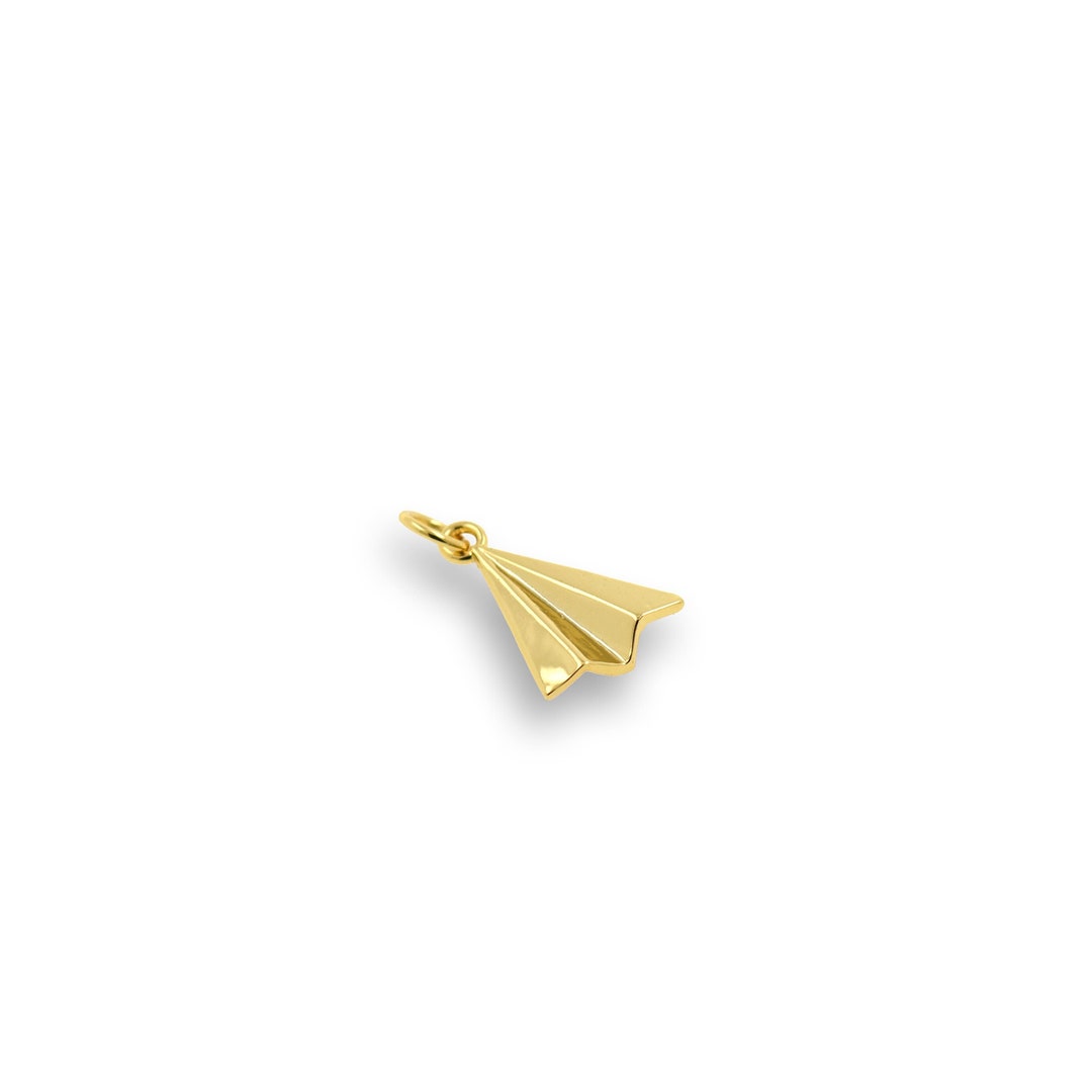 Paper Airplane Pendant,18k Gold Filled Paper Airplane Necklace, Origami ...