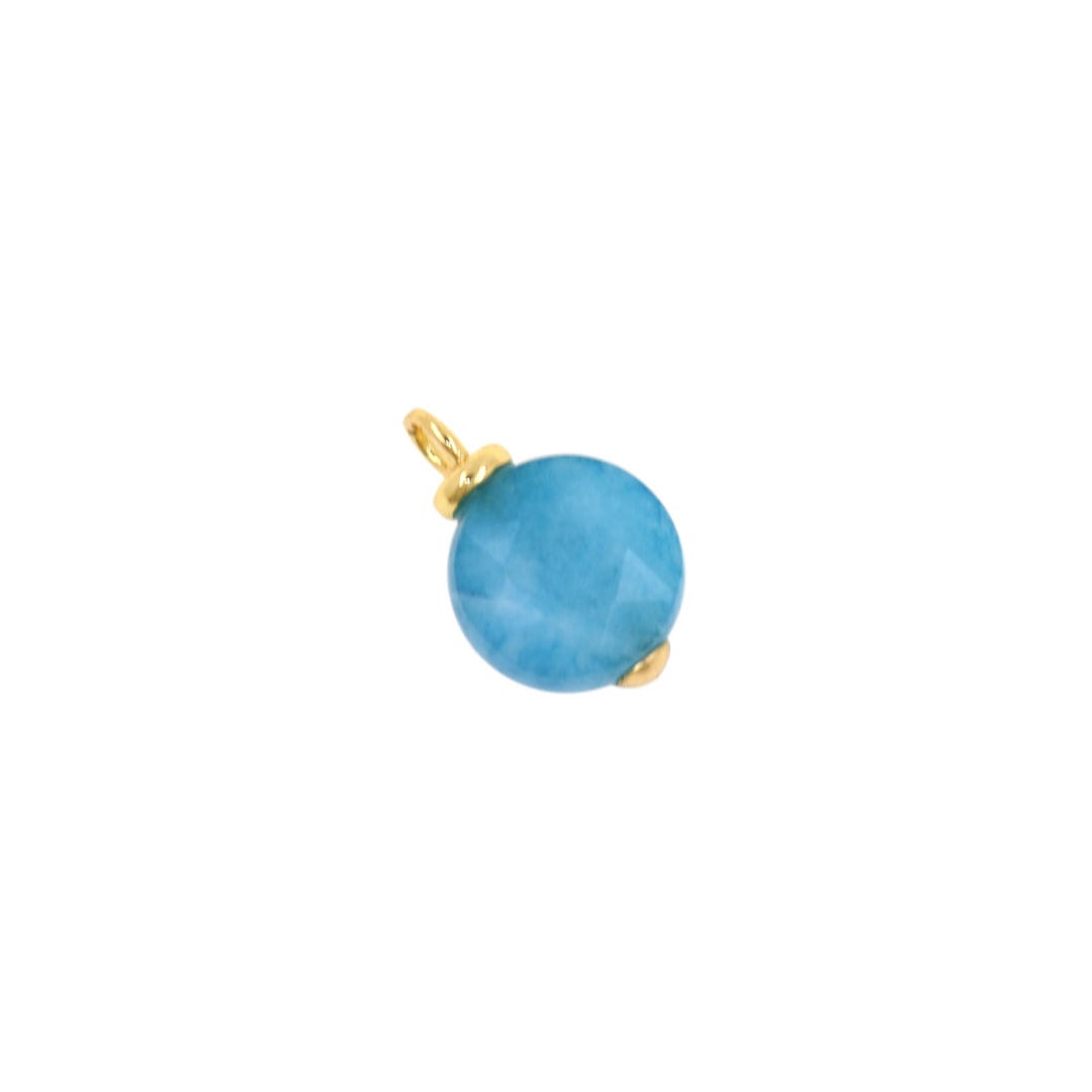 Blue Faceted Gemstone Bead With Golden Bail for Artisan Jewelry ...