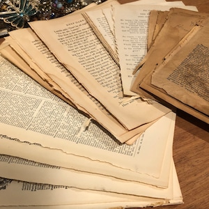 Large Vintage and Antique Book Pages Lot Random Mix From a Huge Stack ...