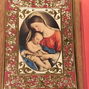 Set of 19 PAPER MAGIC Group Virgin & Child Gold Embossed Christmas ...