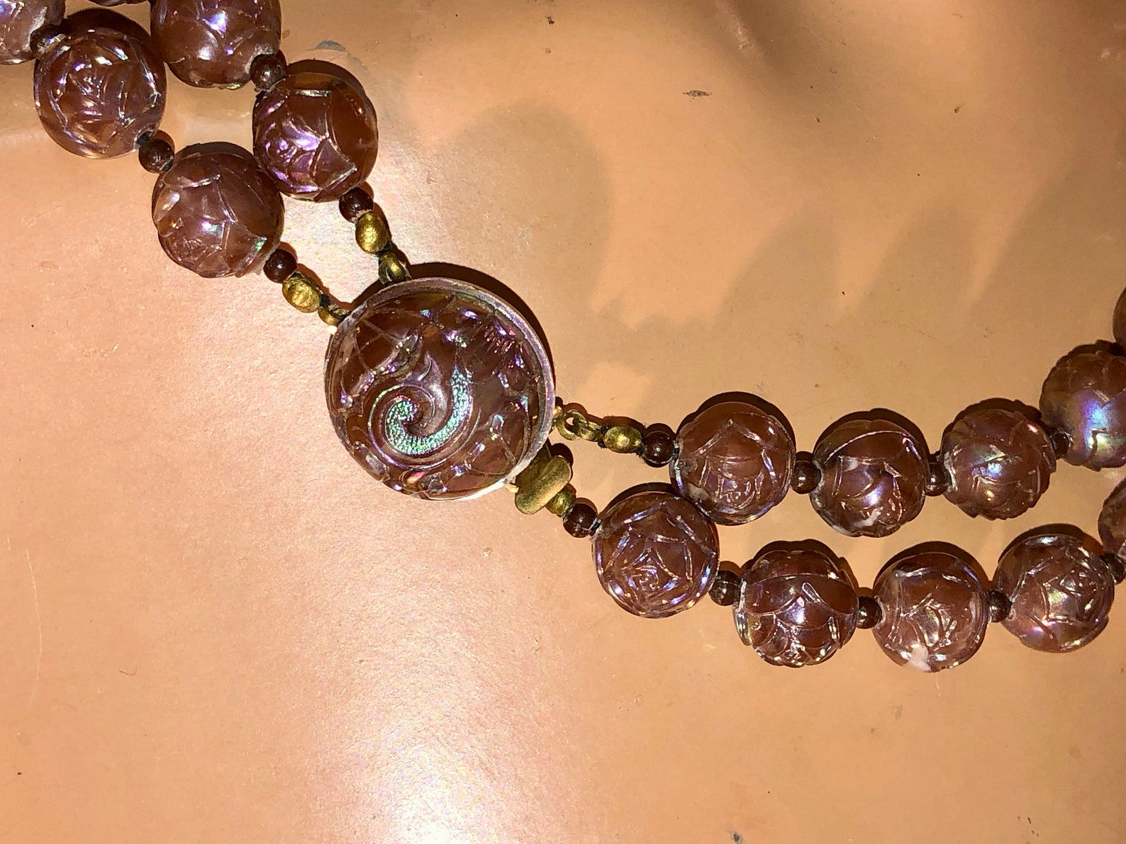 Vintage 1950s/60s Iridescent Root Beer Textured Plastic Double - Etsy