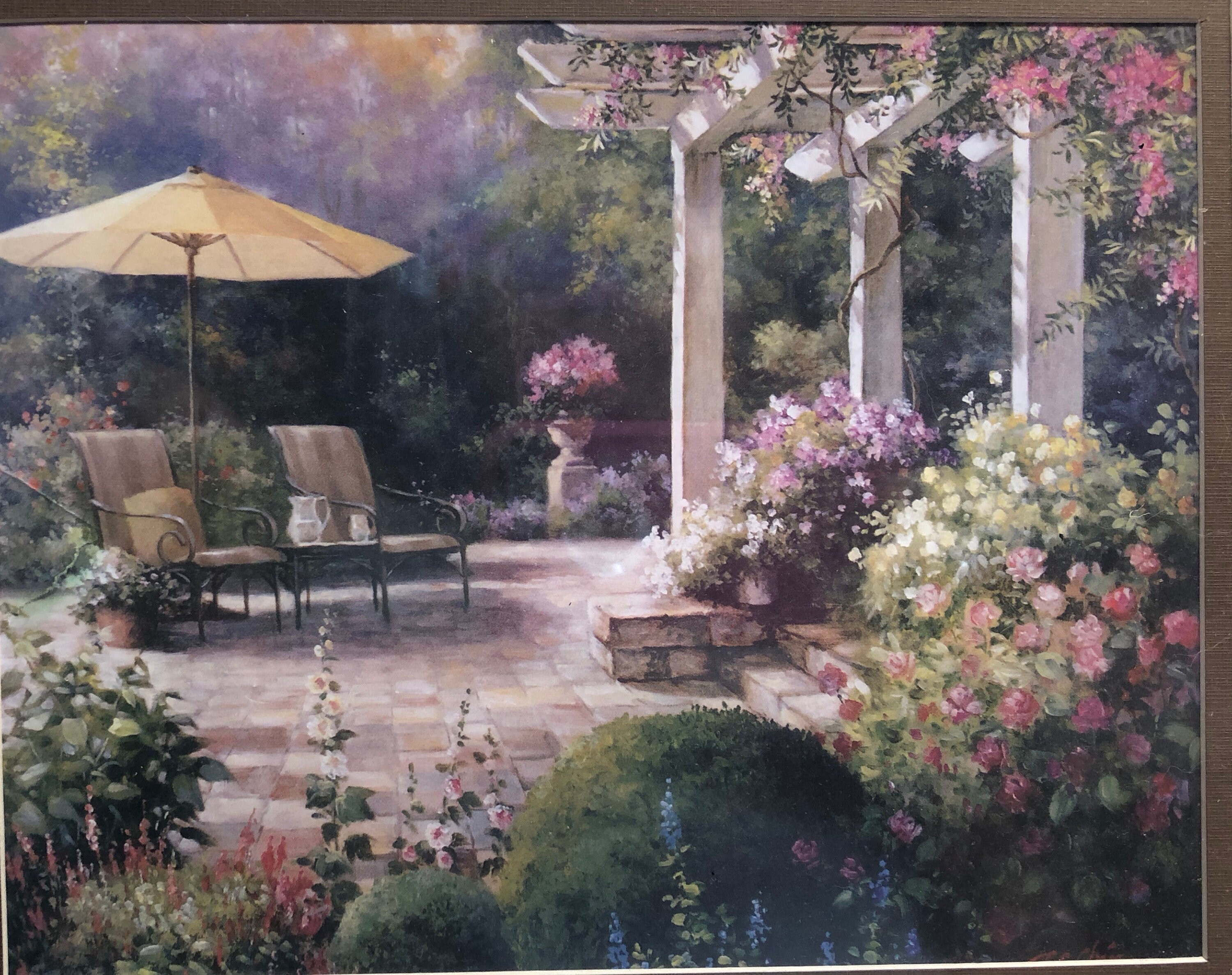 Vintage Floral Garden Landscape Lithographie Artwork Print | Etsy