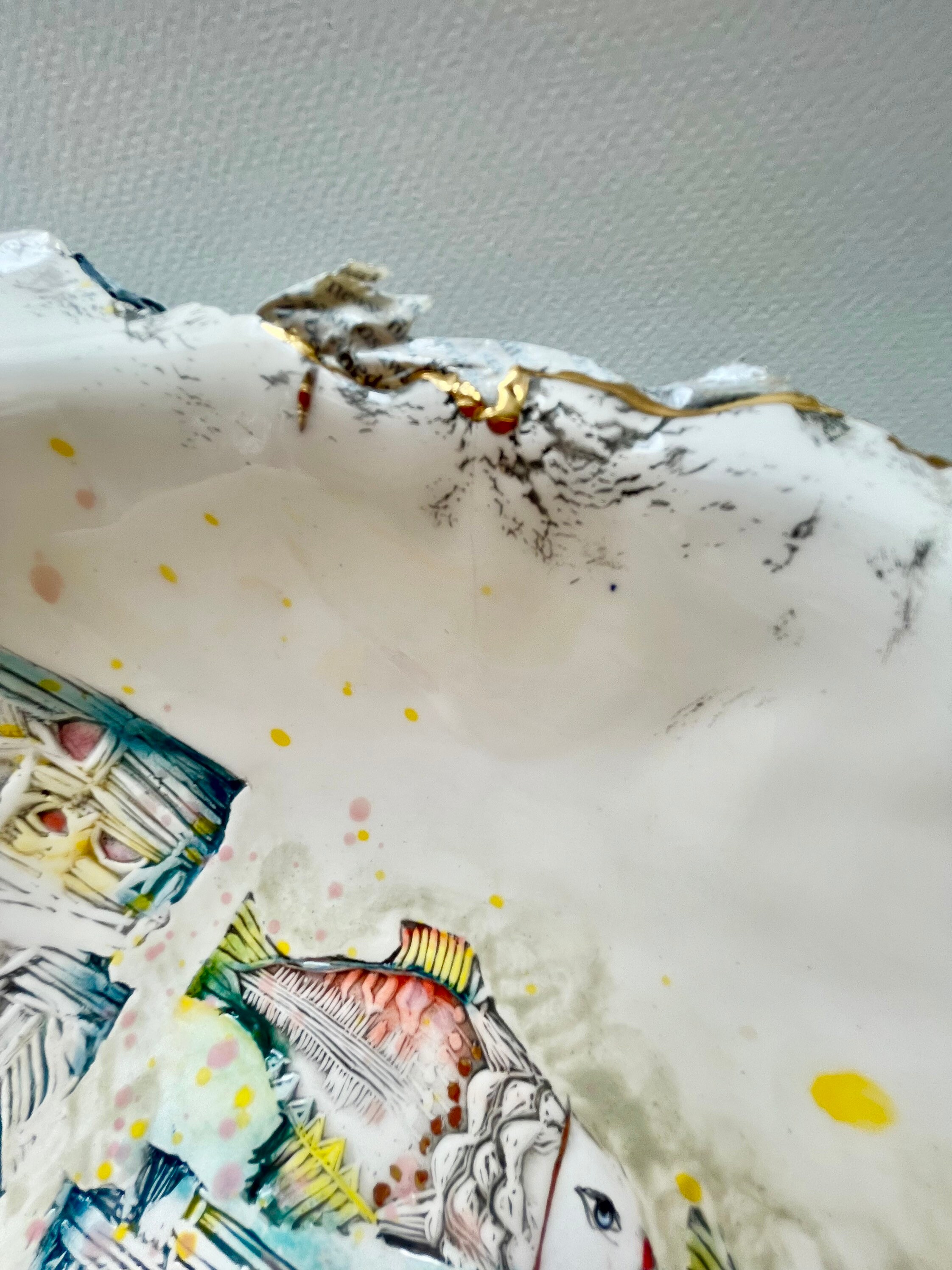 A Porcelain Bowl Hand Painted With Fish - Etsy