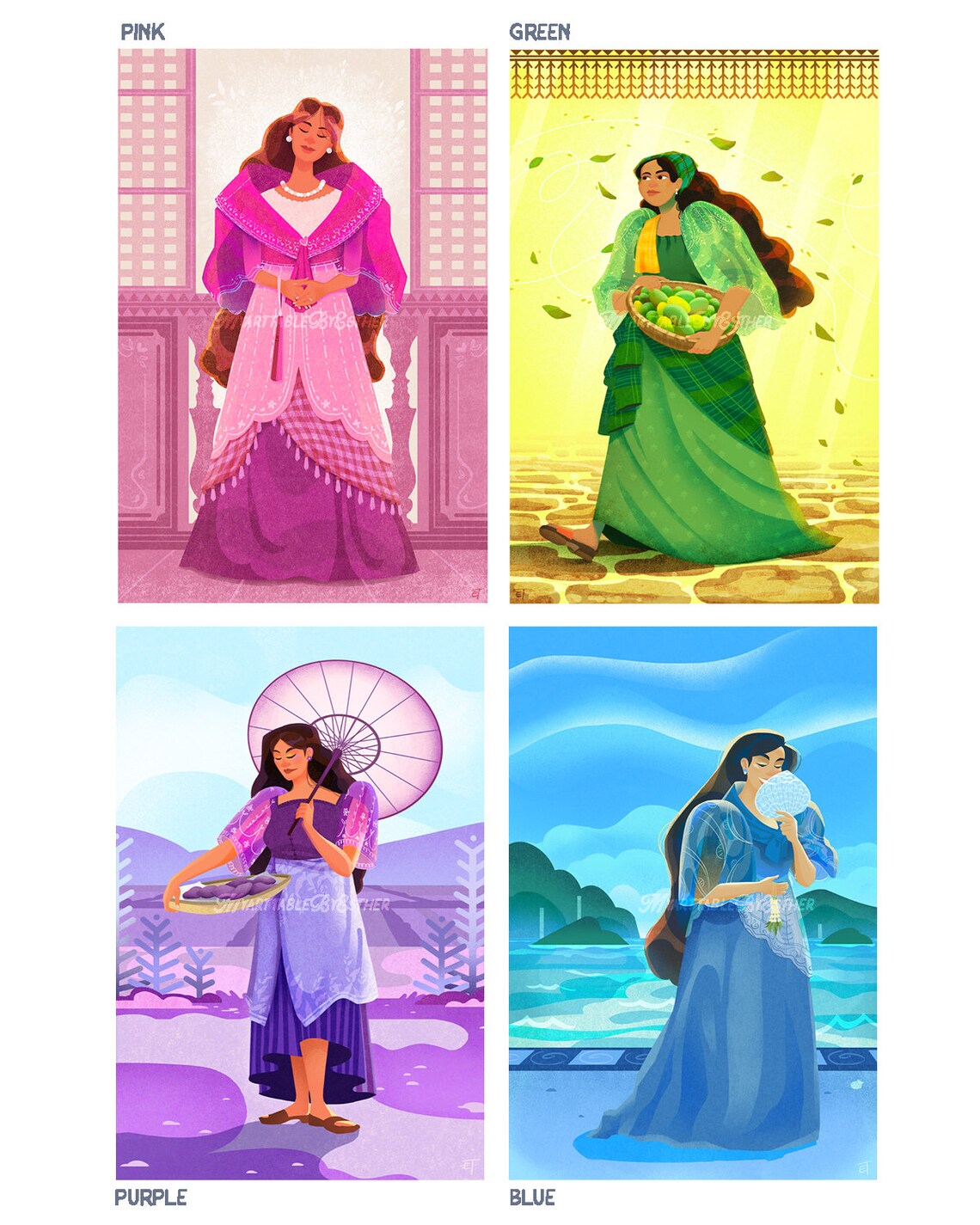 Illustrated Art Prints 13x19 dalagang Filipina Series - Etsy