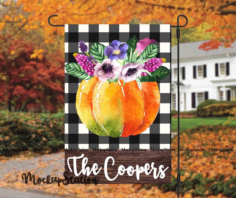 Fall Garden Flag Mockup PSD File Add Your Own Image and | Etsy