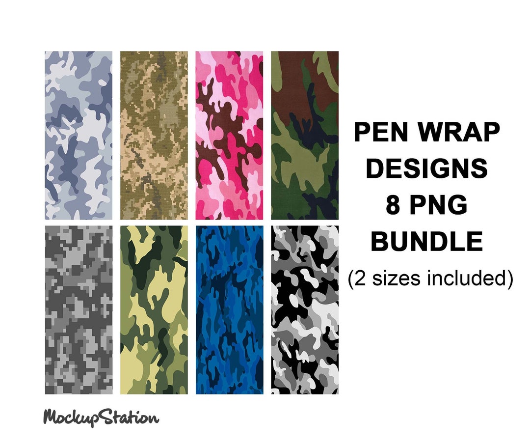 Camo Pen Wrap Sublimation Design Bundle, Military Waterslide for Epoxy ...