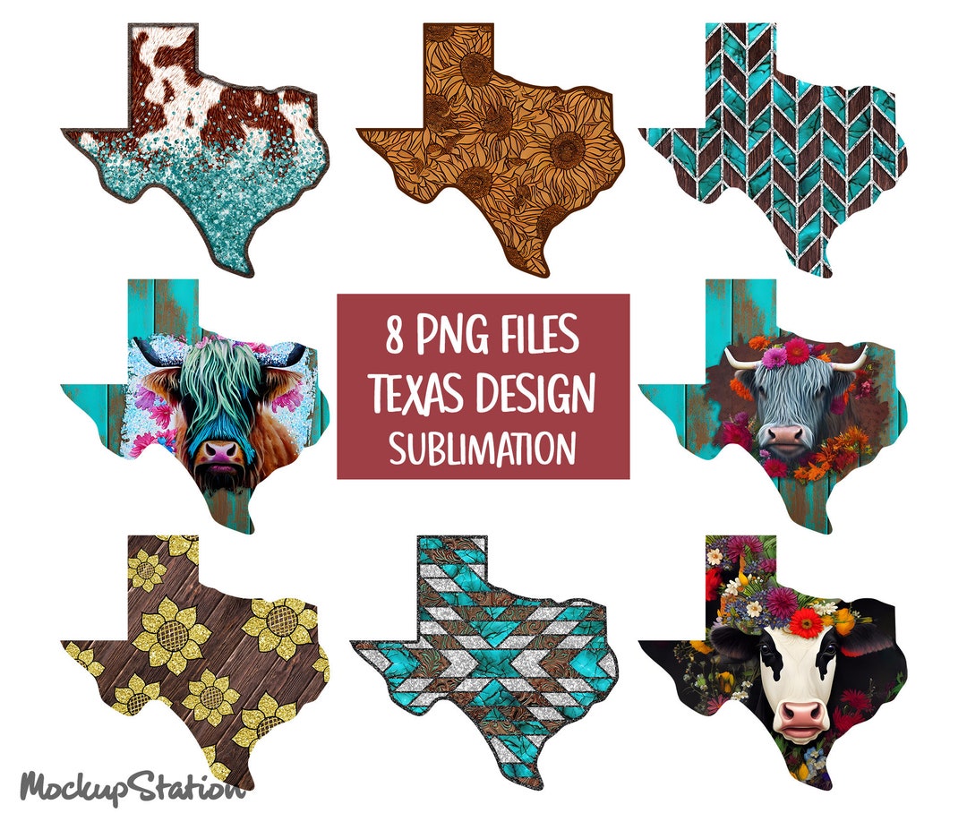 Texas Sublimation PNG Bundle, TX State Boho Design Download, Texas ...