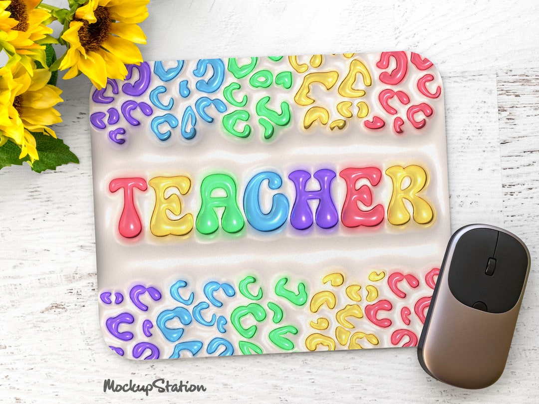 Puffy Teacher Mouse Pad Design, 3D Bubble, PNG (digital Download) - Etsy