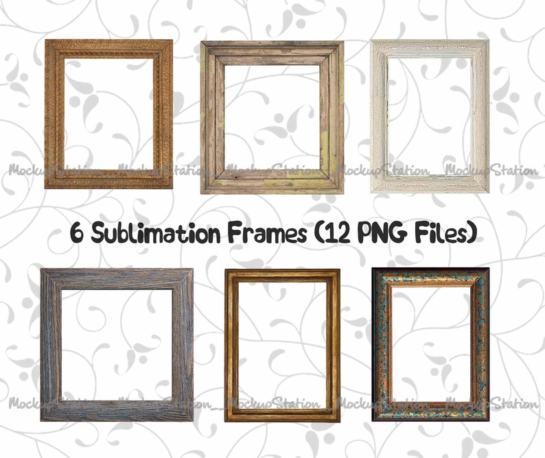 Sublimation Wood Frame PNG Bundle, Rustic Shabby Farm Frame Background ...