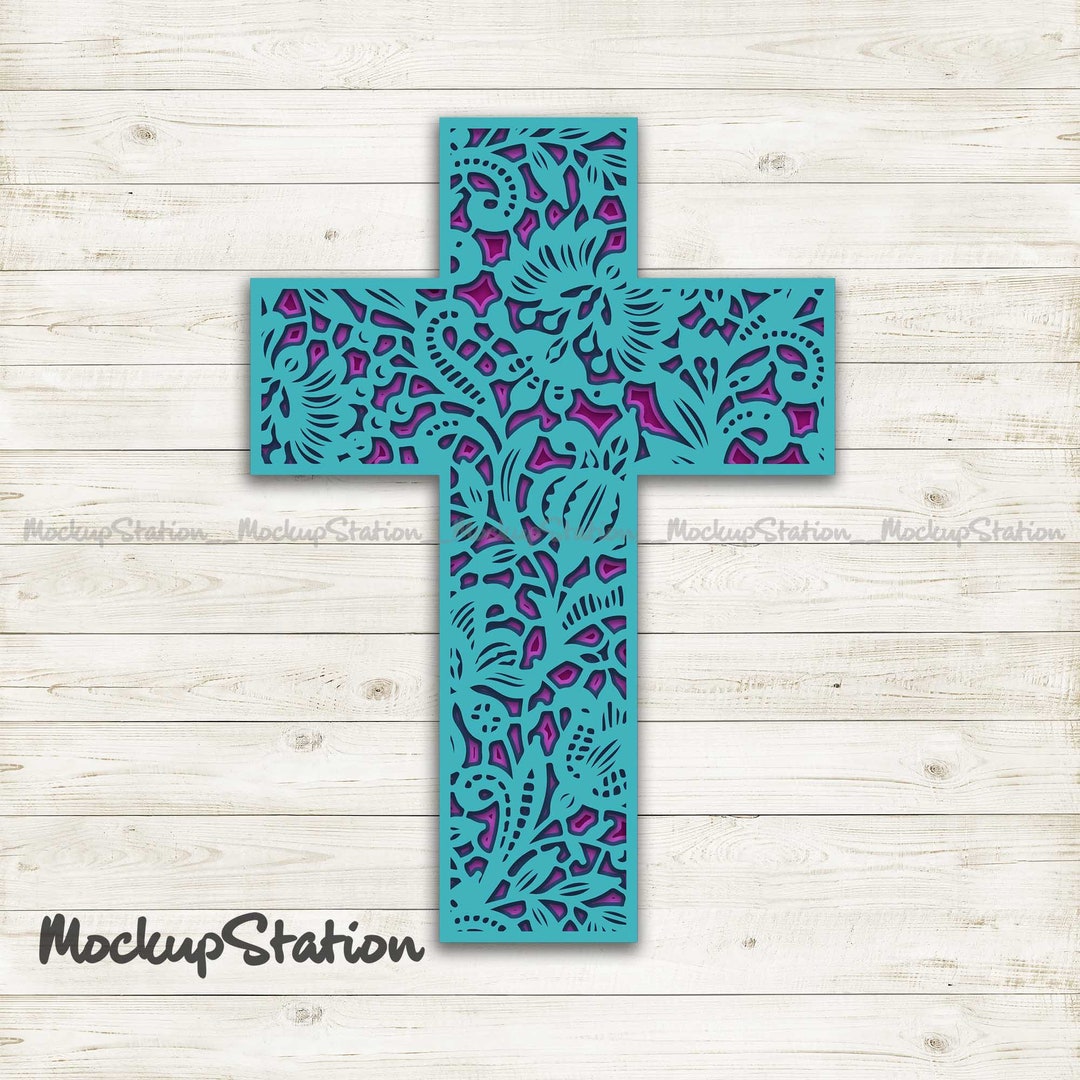3D Layered Cross Mandala SVG, Christian Multi Layer DXF Cut File ...