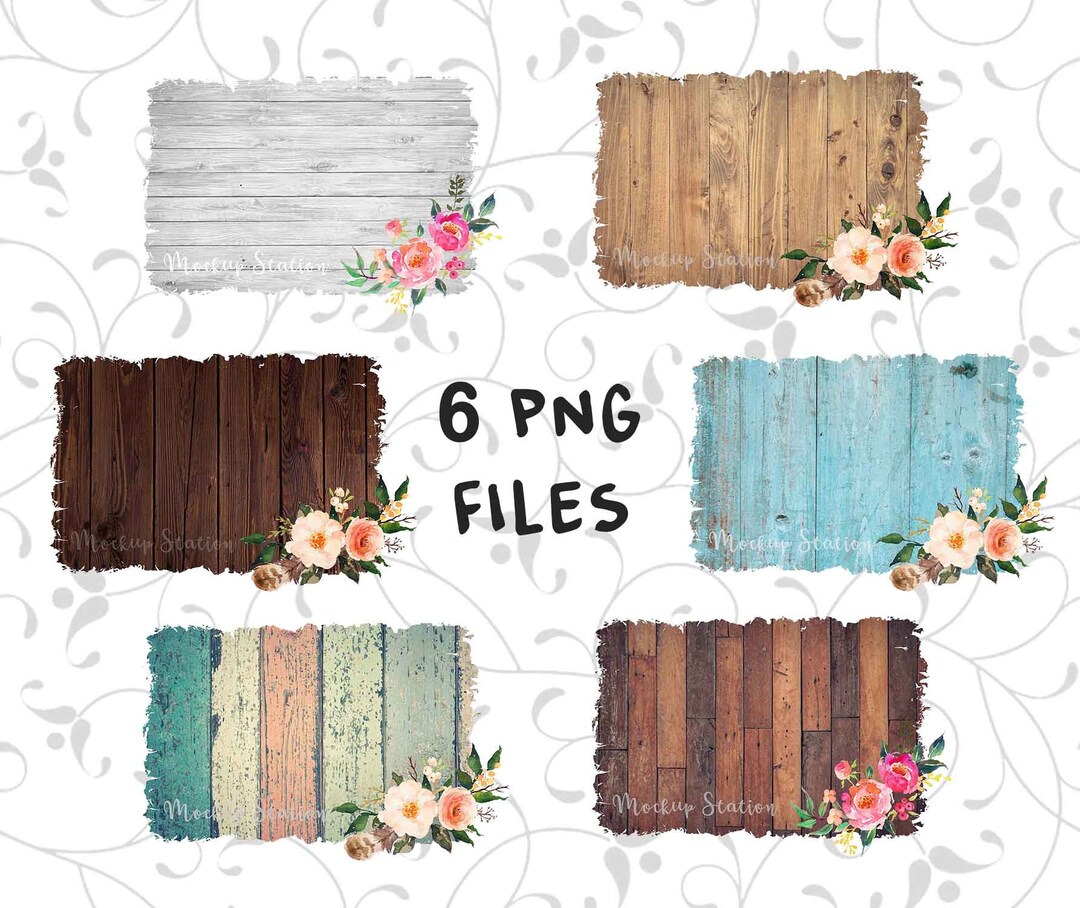 Sublimation Wood Background PNG Bundle, Planner Clip Art, Rustic ...