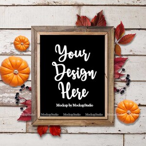 Fall Frame Mockup Bundle, Halloween Wood Sign Mock up Set, Autumn ...