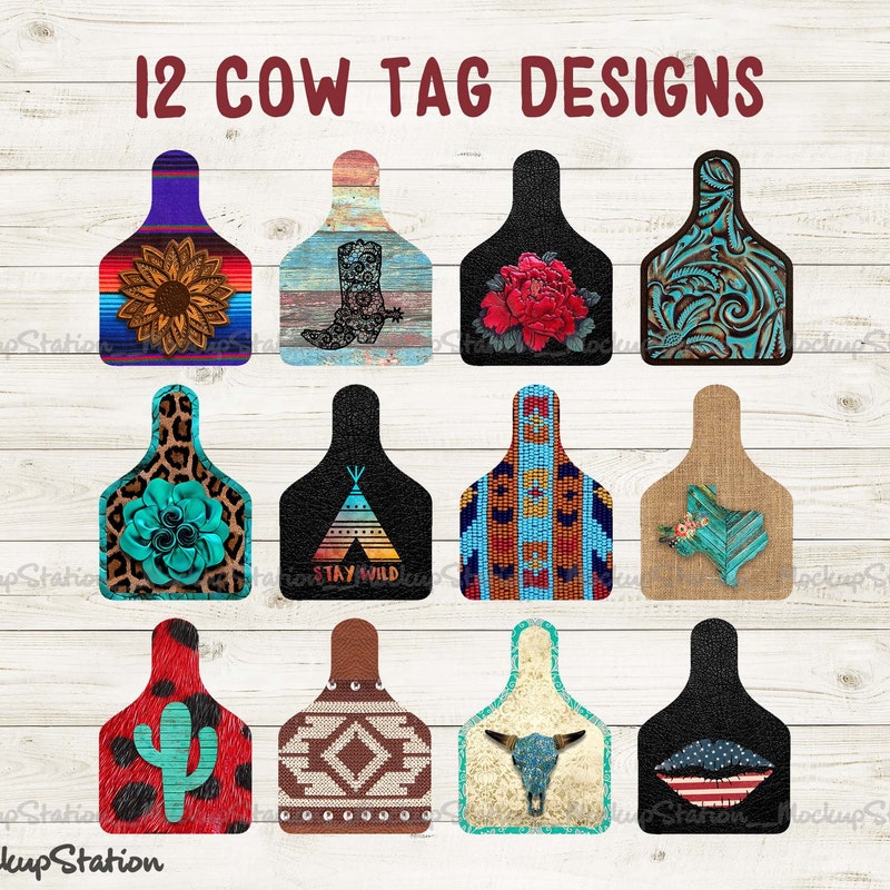 Cow Tag Template - Etsy