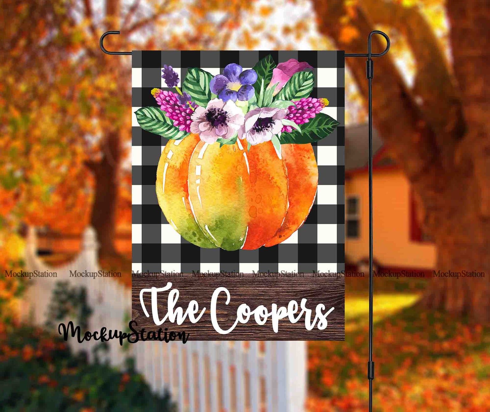 Fall Garden Flag Mockup PSD File Add Your Own Image and | Etsy