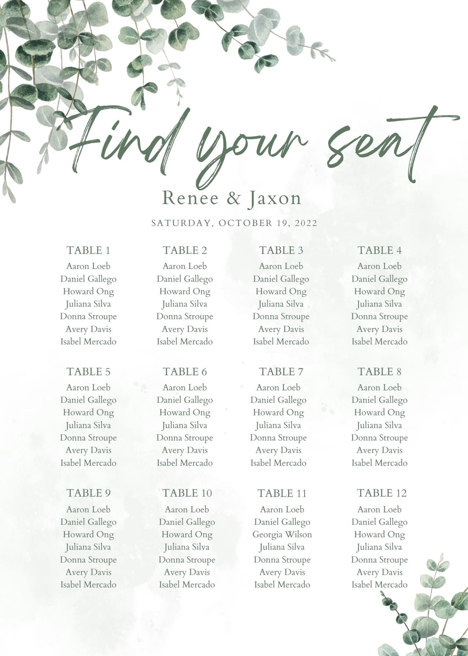 EDITABLE Greenery Wedding Invitation Bundle Template, Greenery Gold ...