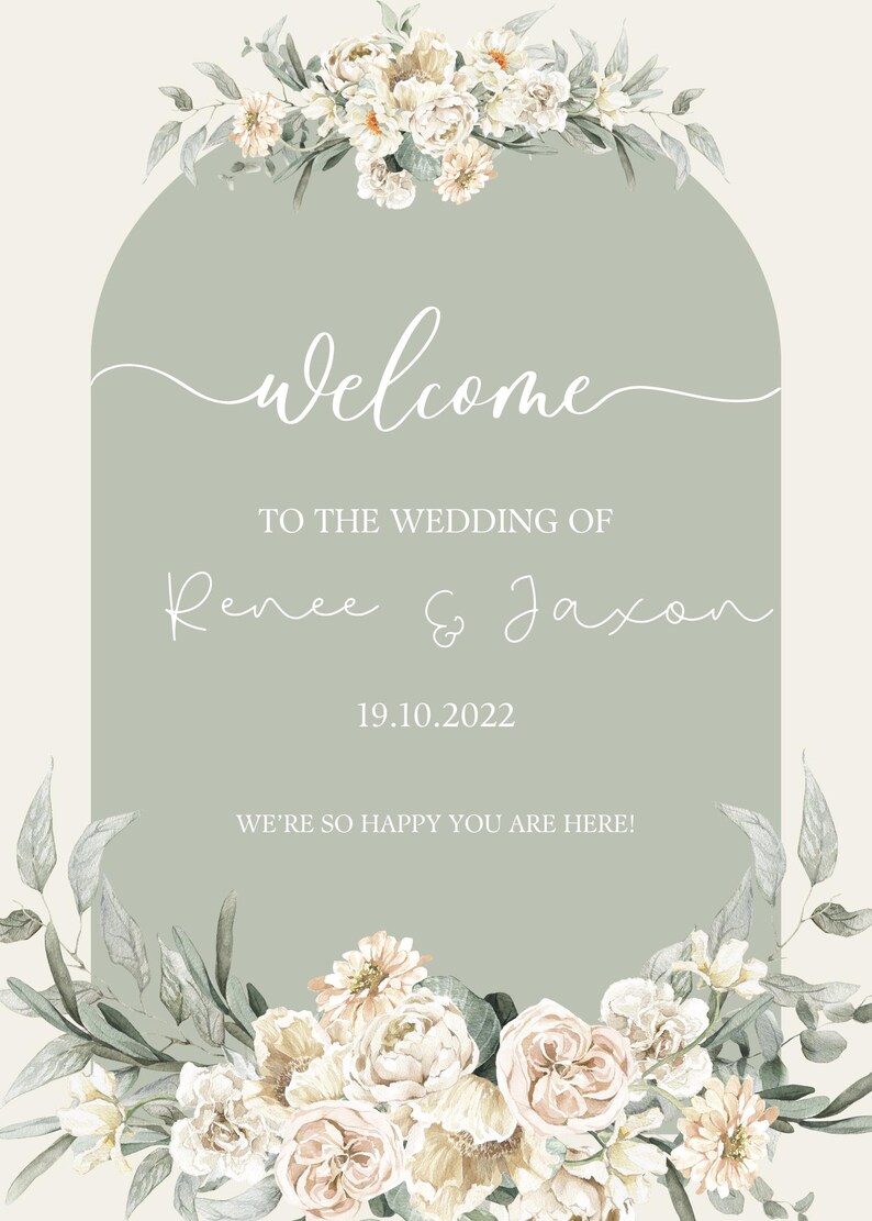 EDITABLE Greenery Wedding Invitation Bundle Template, Greenery Gold ...